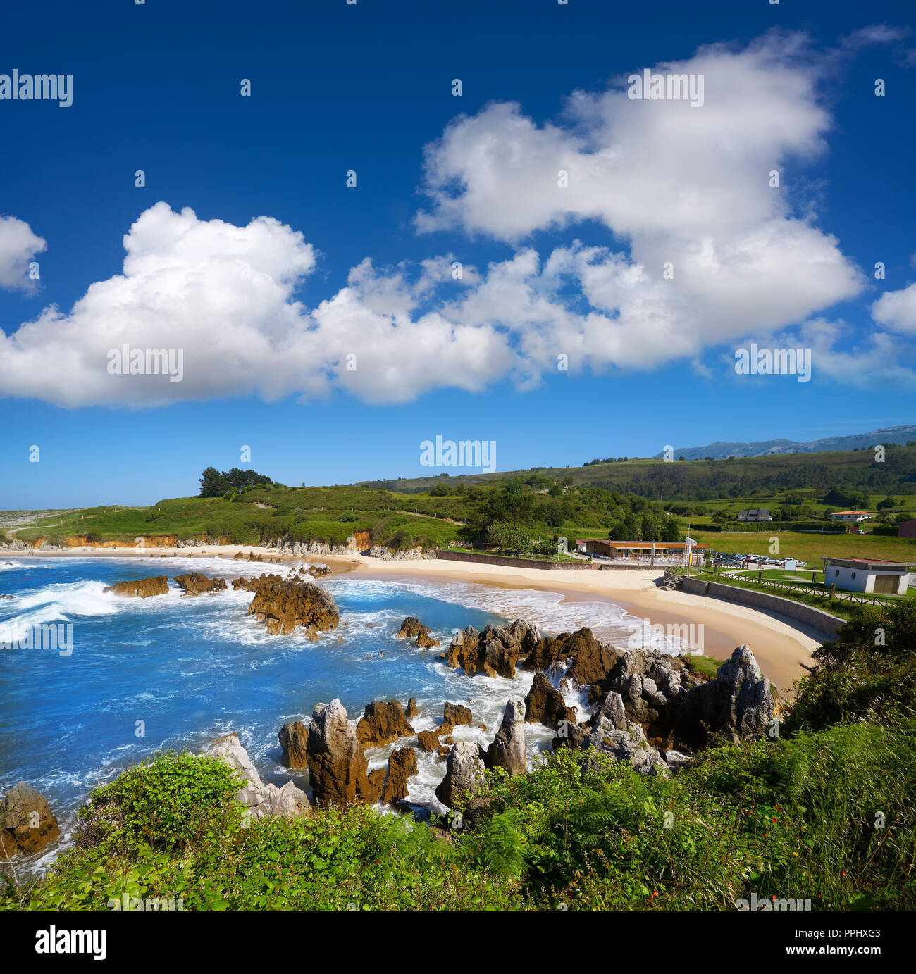 Playa de Toro beach in Llanes of Asturias Spain Stock Photo - Alamy