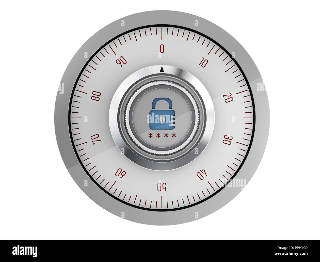 Realistic combination safe lock. Isolated on white background. 3d ...