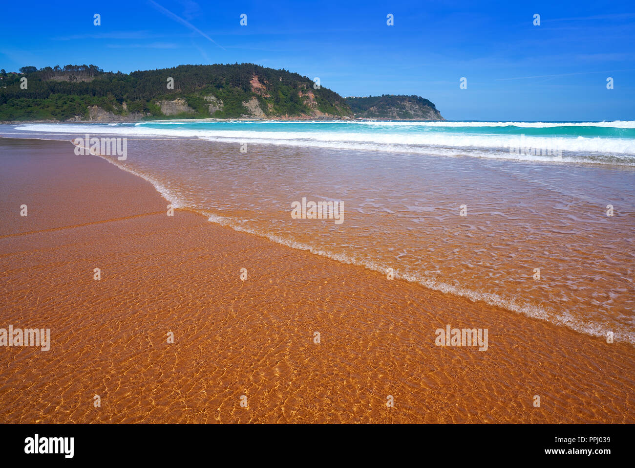 Rodiles Beach in Asturias of spain near villaviciosa river Stock Photo ...