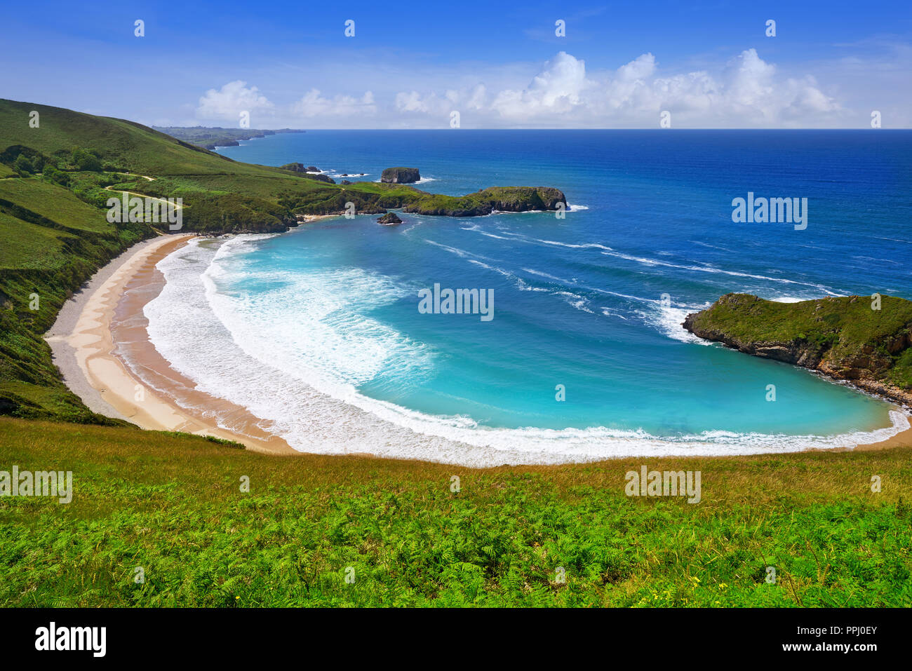Torimbia beach in Asturias near Llanes of Spain Stock Photo - Alamy