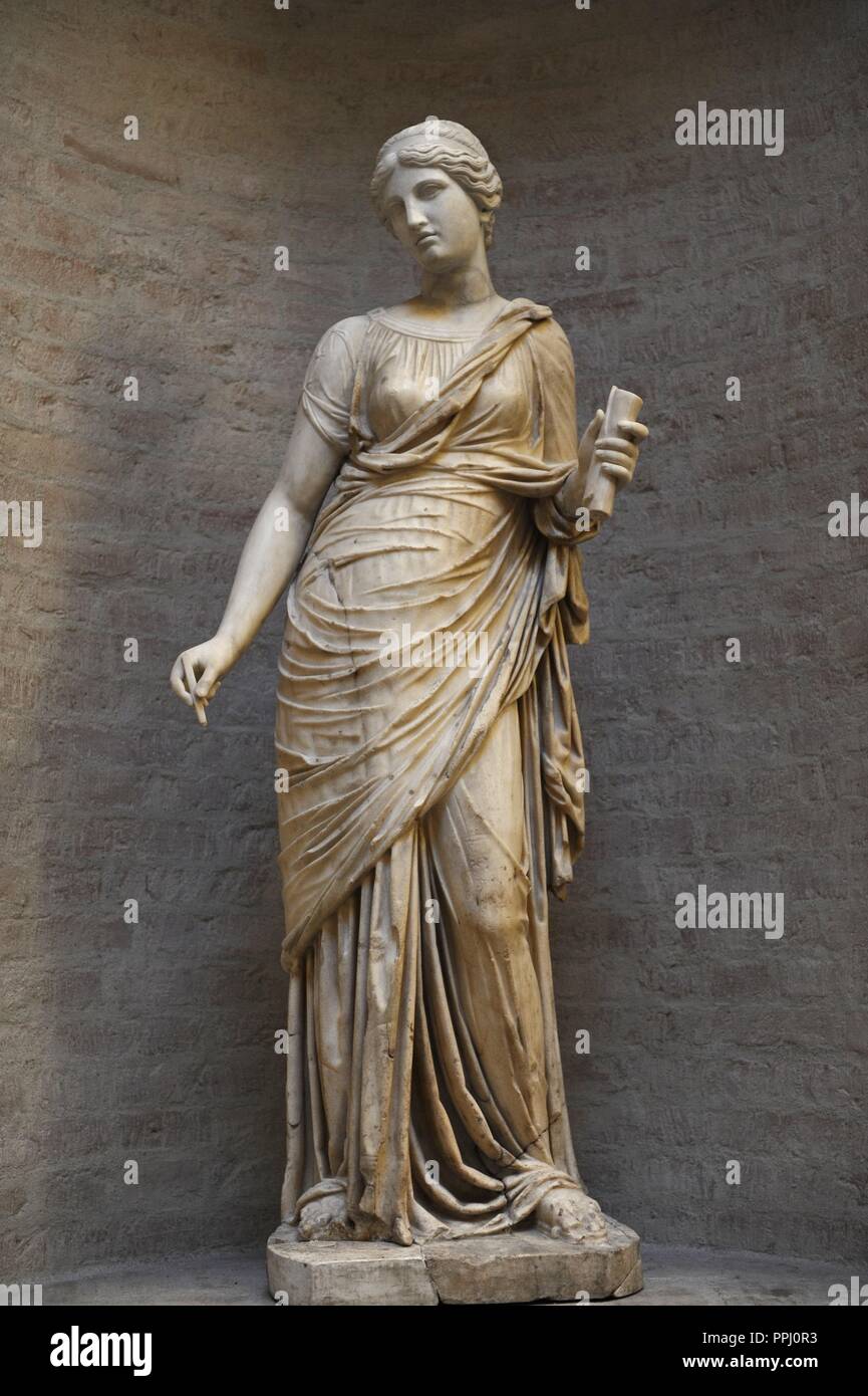 Muse. The Roman sculpture after an original of about 130 BC was ...