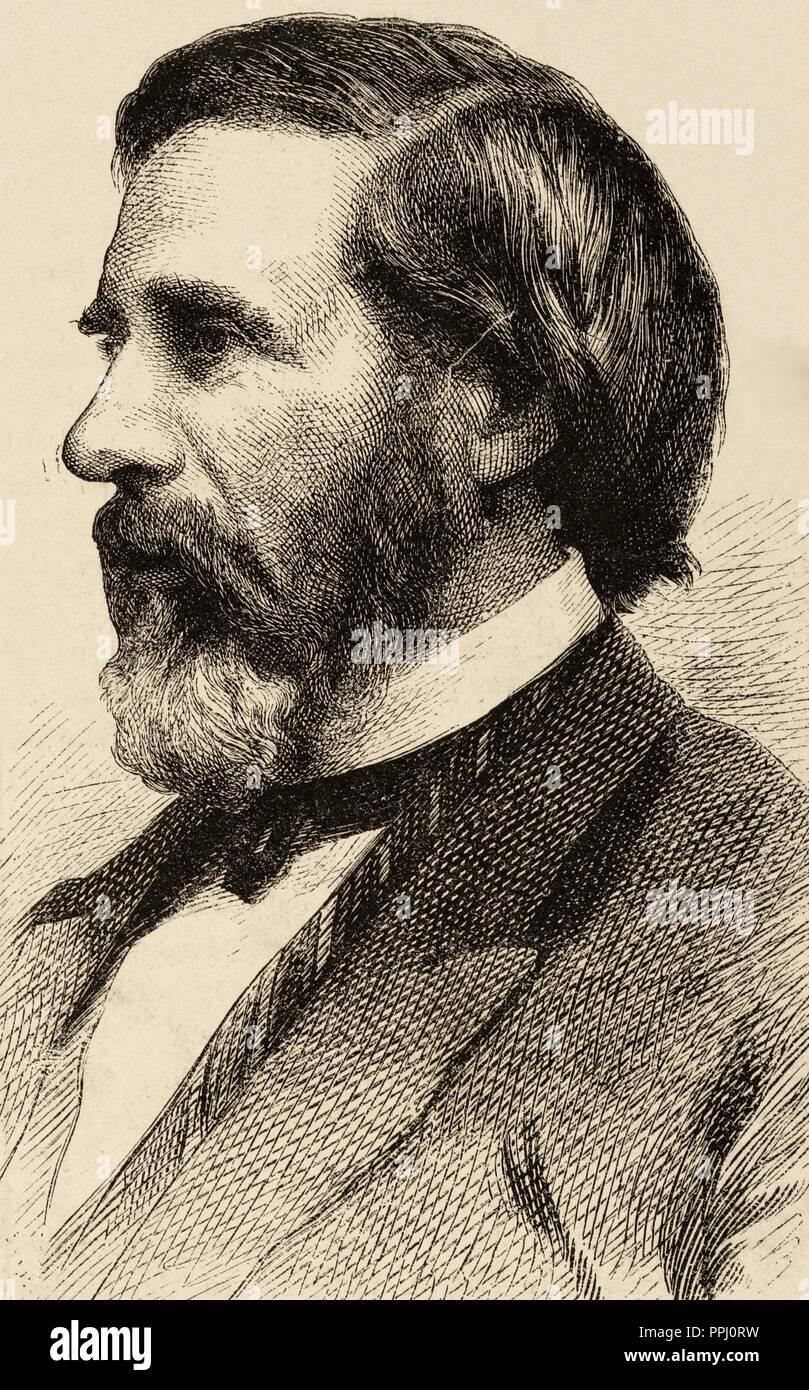 George S. Boutwell (1818-1905). American politician. Engraving in The ...