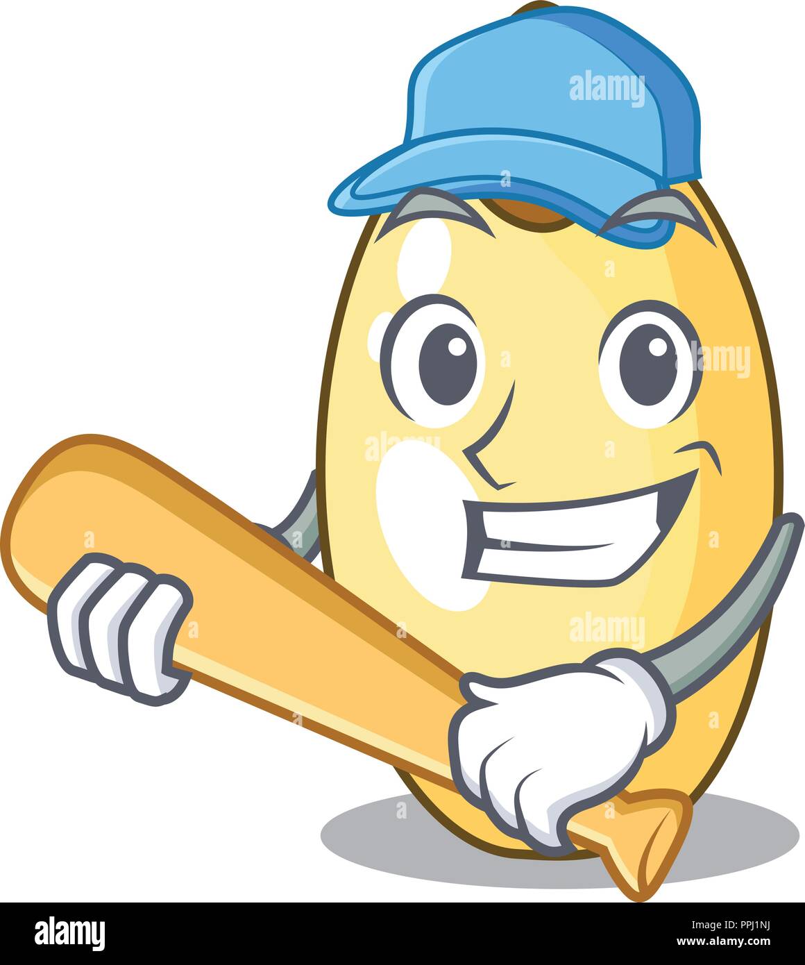 Playing baseball cedar nut on cartoon wooden table Stock Vector Image ...