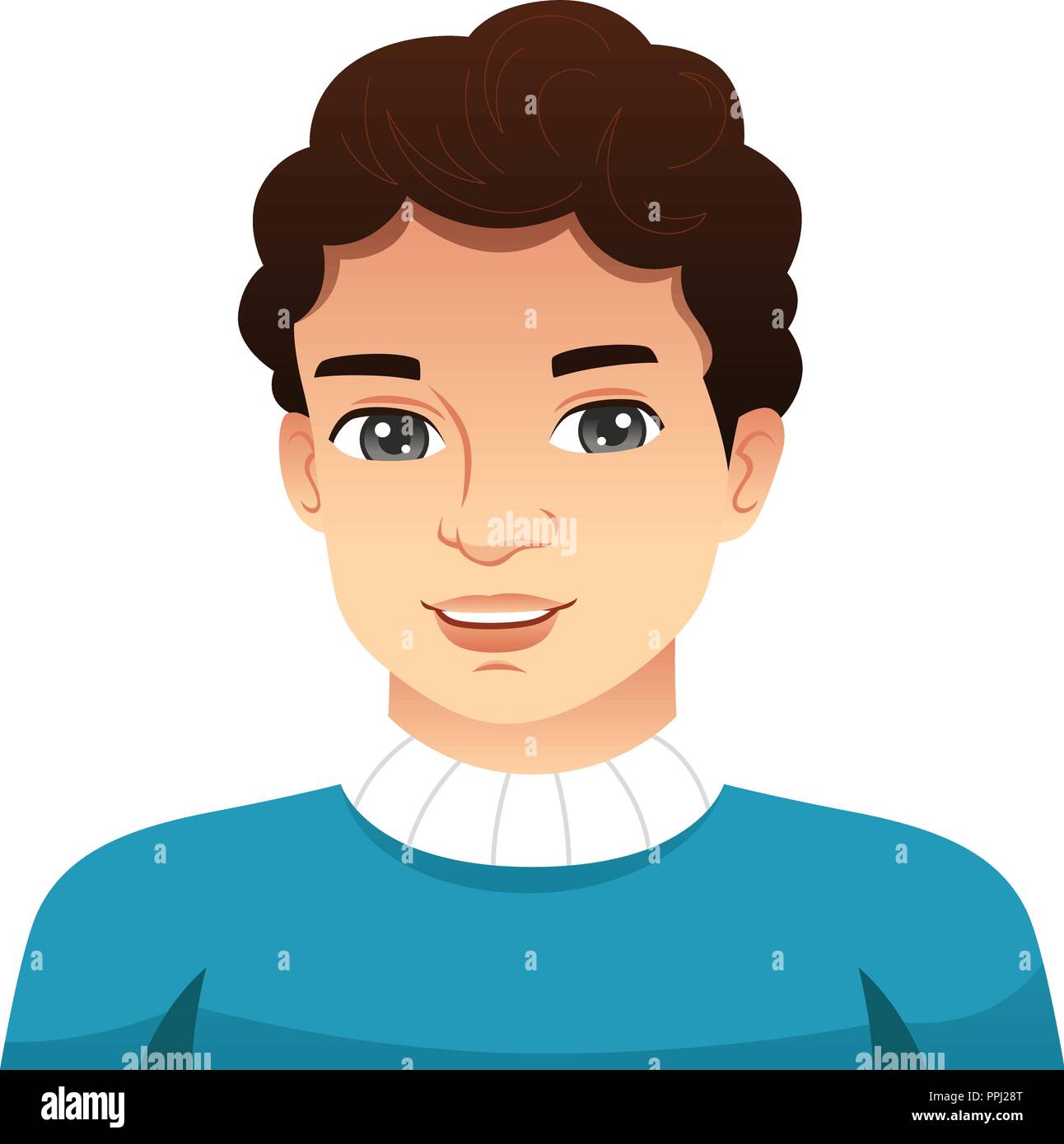 A vector illustration of Portrait of a Young Man Stock Vector Image ...