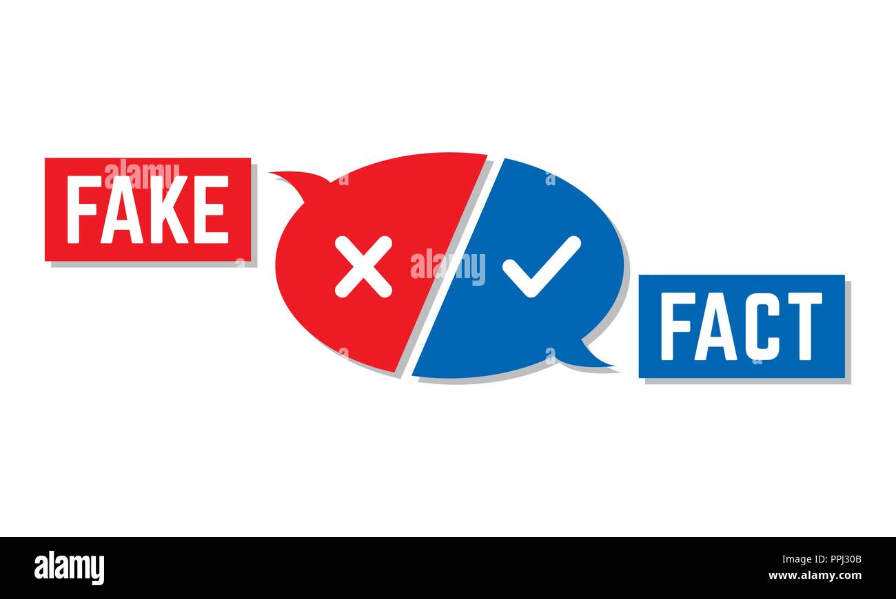 Fake or Fact Button in Red and Blue Stock Vector Image & Art - Alamy