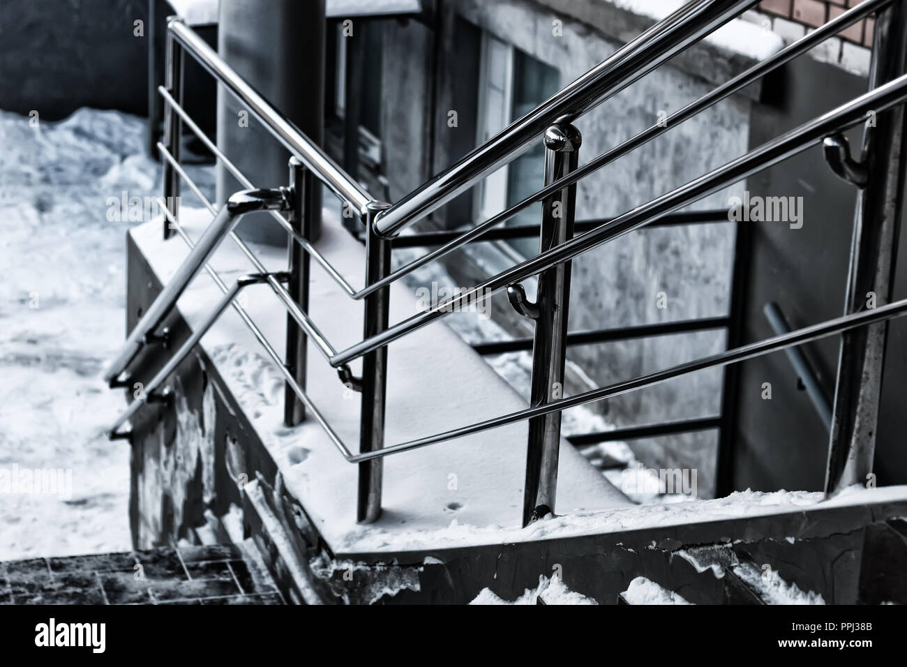 metal railing and stairs steps Stock Photo - Alamy