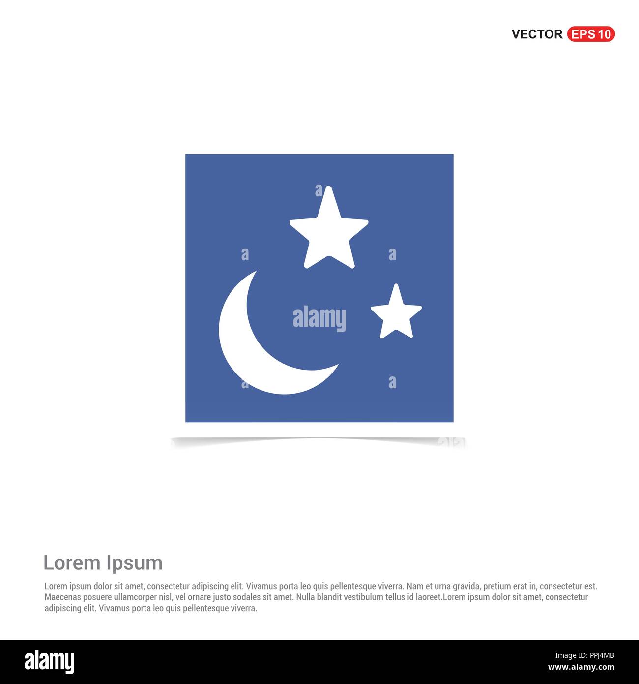 Moon, Star Icon - Blue photo Frame Stock Vector Image & Art - Alamy