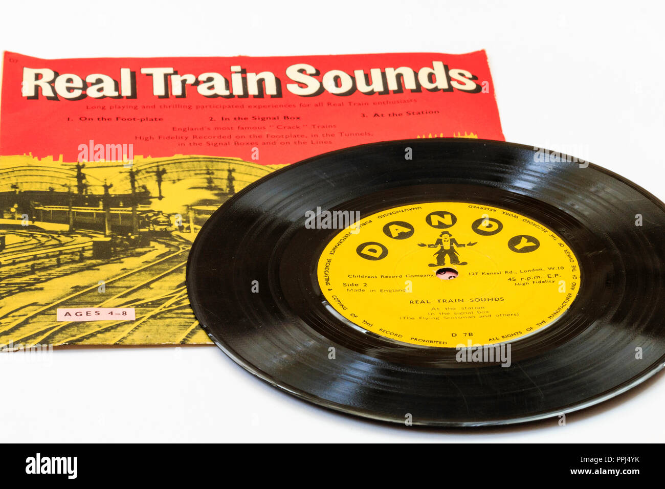 'Real Train Sounds' 45 rpm EP Record from the 1950s on the Dandy Label ...