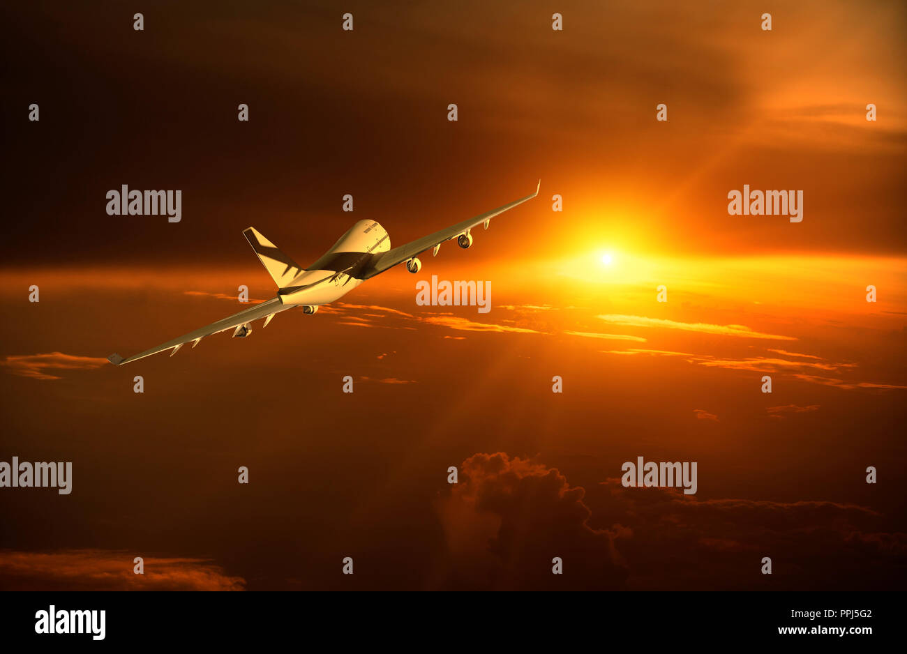 Airliner flying over cloud cover hi-res stock photography and images ...