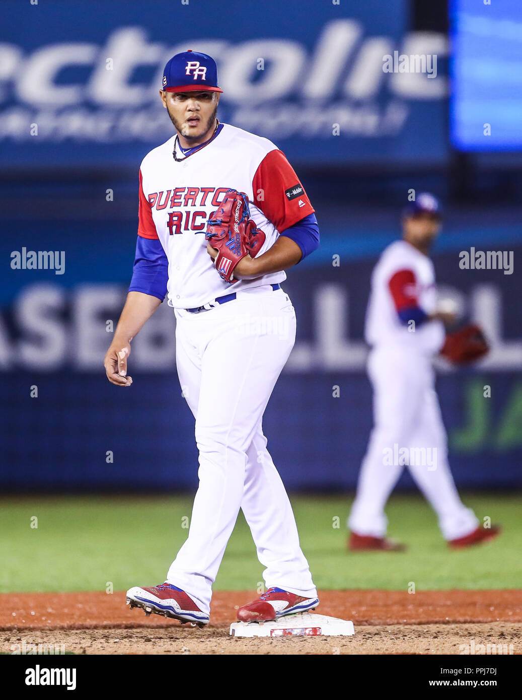 Joe Jimenez pitcher relevo de Puerto Rico, durante el World Baseball ...