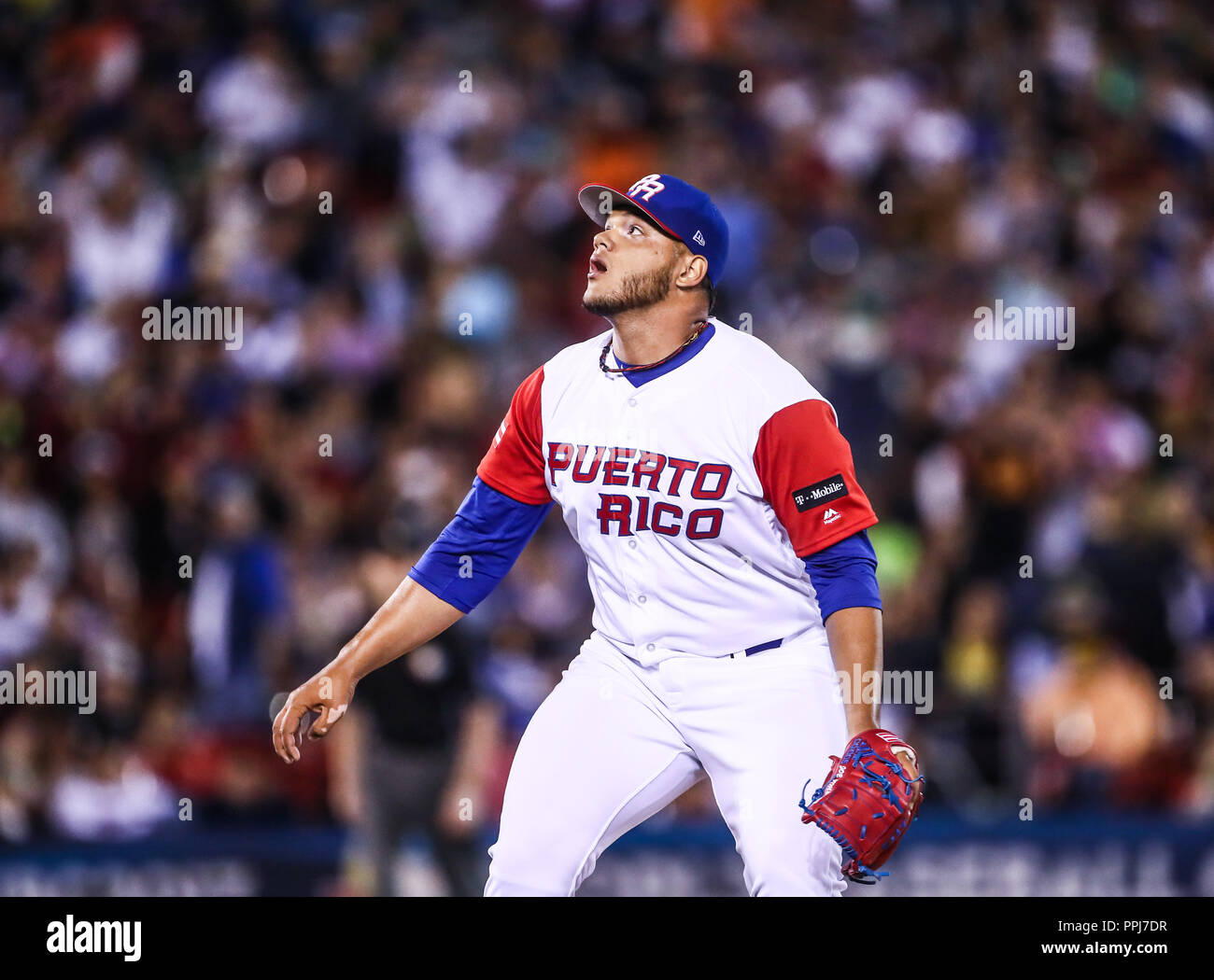 Joe Jimenez pitcher relevo de Puerto Rico, durante el World Baseball ...