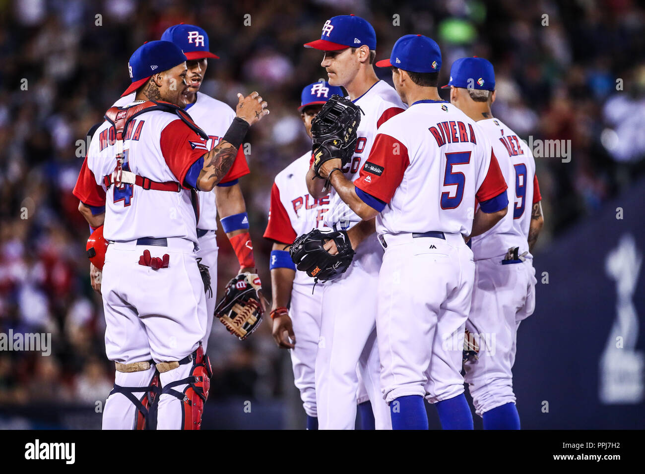 Seth Lugo pitcher inicial de Puerto Rico, durante el World Baseball ...