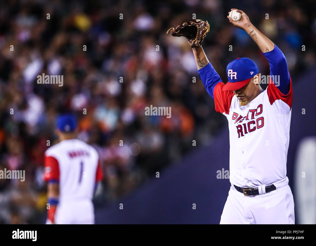 Giovanni Soto pitcher relevo de Puerto Rico, durante el World Baseball ...