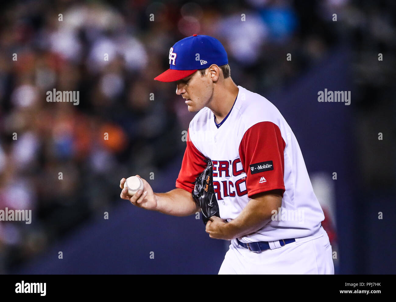 Seth Lugo pitcher inicial de Puerto Rico, durante el World Baseball ...