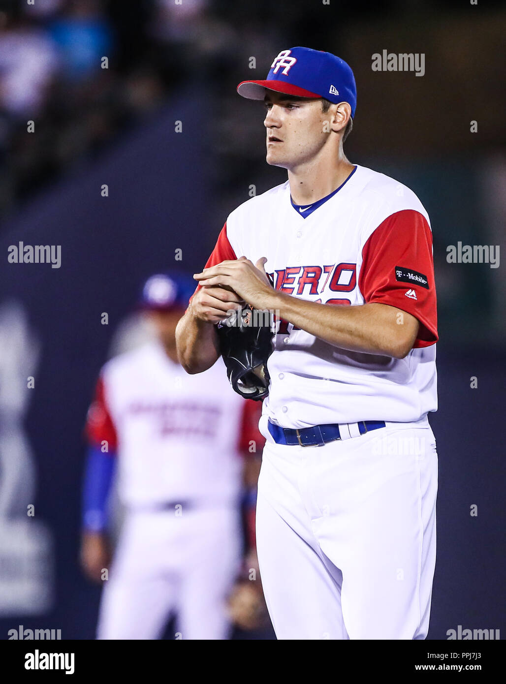 Seth Lugo pitcher inicial de Puerto Rico, durante el World Baseball ...