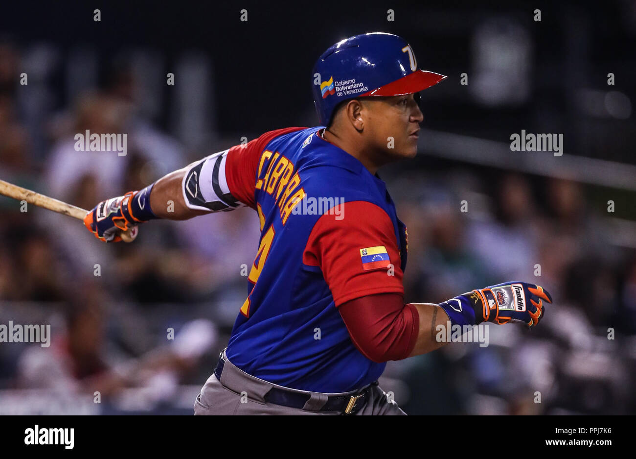 Martin Prado de Venezuela, durante el partido entre Puerto Rico contra ...