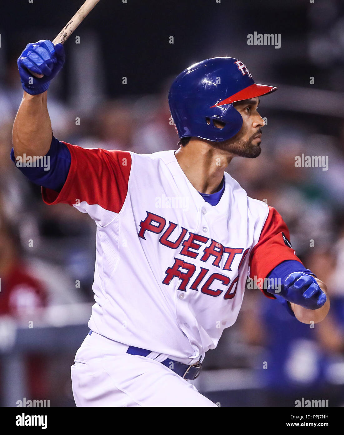 Angel Pagan de Puerto Rico, durante el partido entre Puerto Rico contra ...