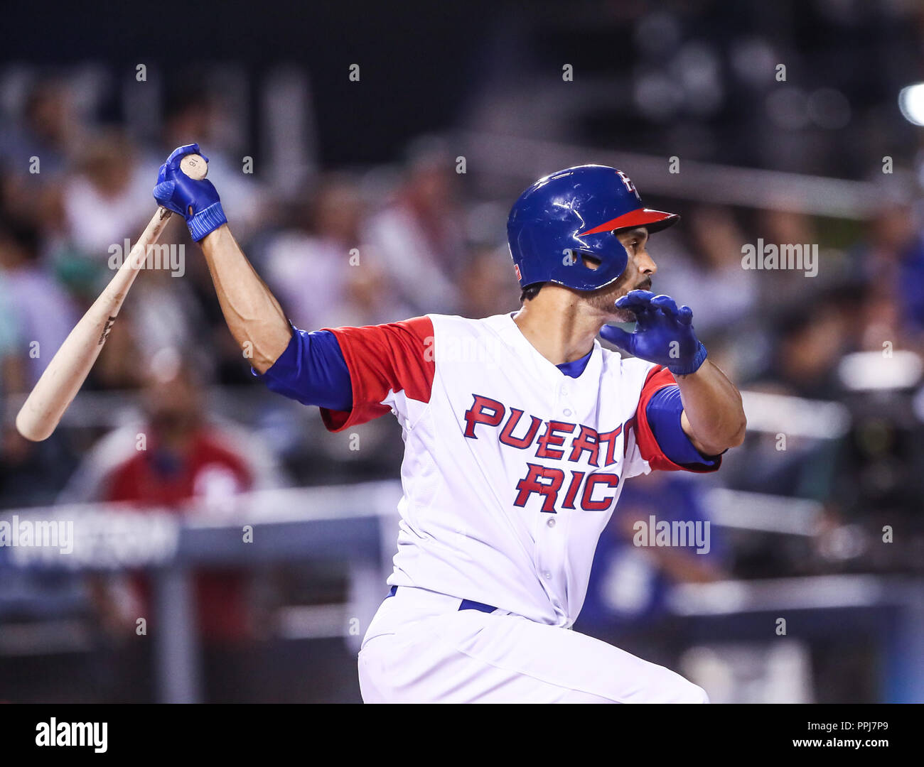 Angel Pagan de Puerto Rico, durante el partido entre Puerto Rico contra ...