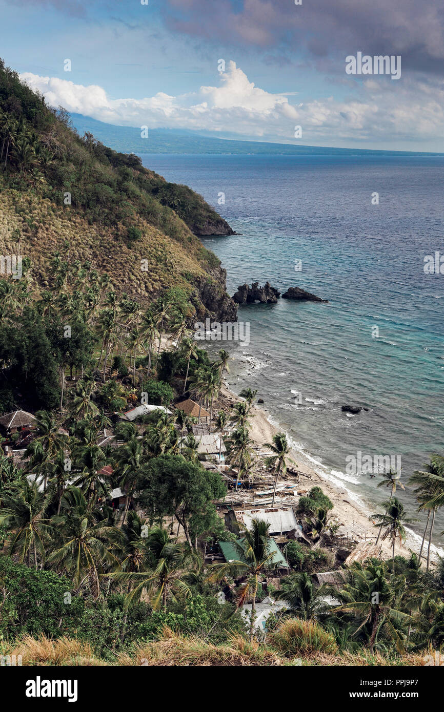 Scenic view of beach on Apo Island, a popular scuba diving destination ...
