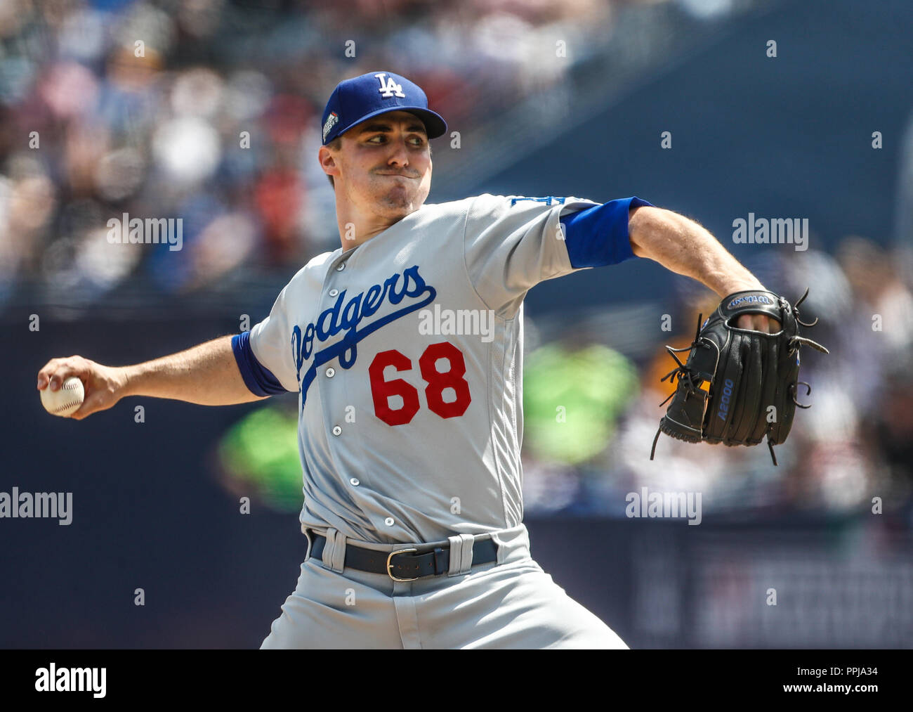Ross Stripling. Acciones del partido de beisbol, Dodgers de Los Angeles ...