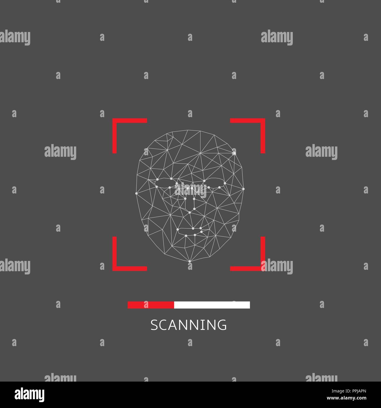 Face icon scanning. Facial recognition system, Vector illustration ...