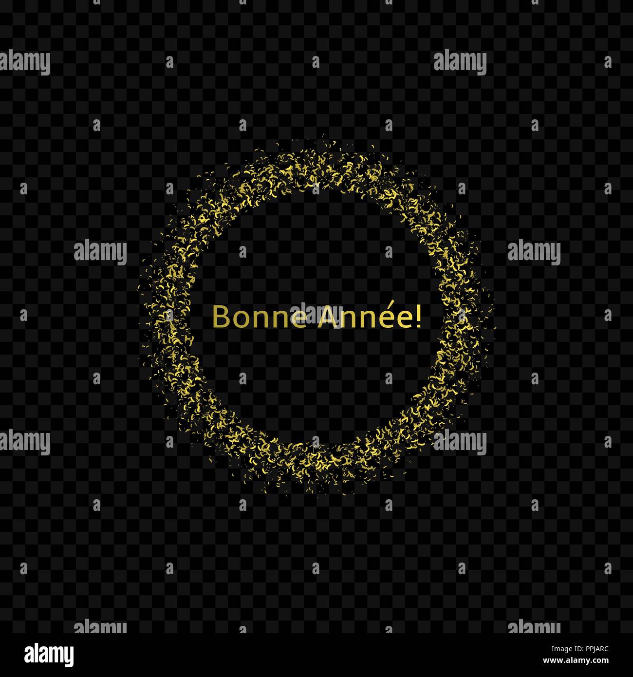 French New Year label. Bonne Annee, Golden confetti label Stock Vector ...