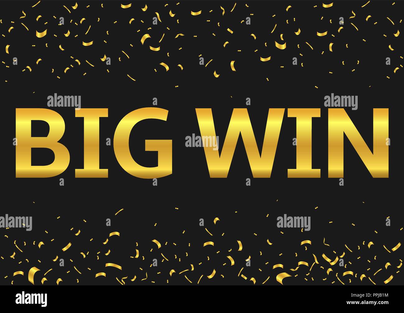 Big Win Jackpot. Golden confetti background, Vector illustration Stock ...