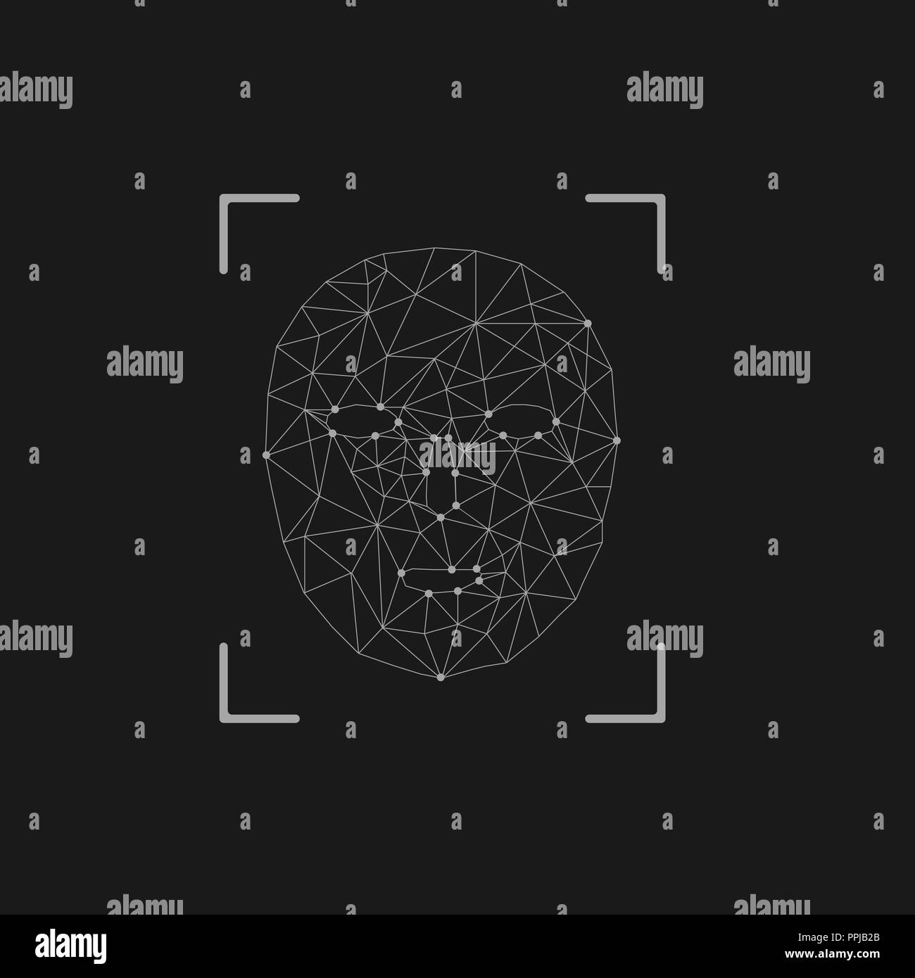 Face icon scanning. Facial recognition system, Vector illustration ...