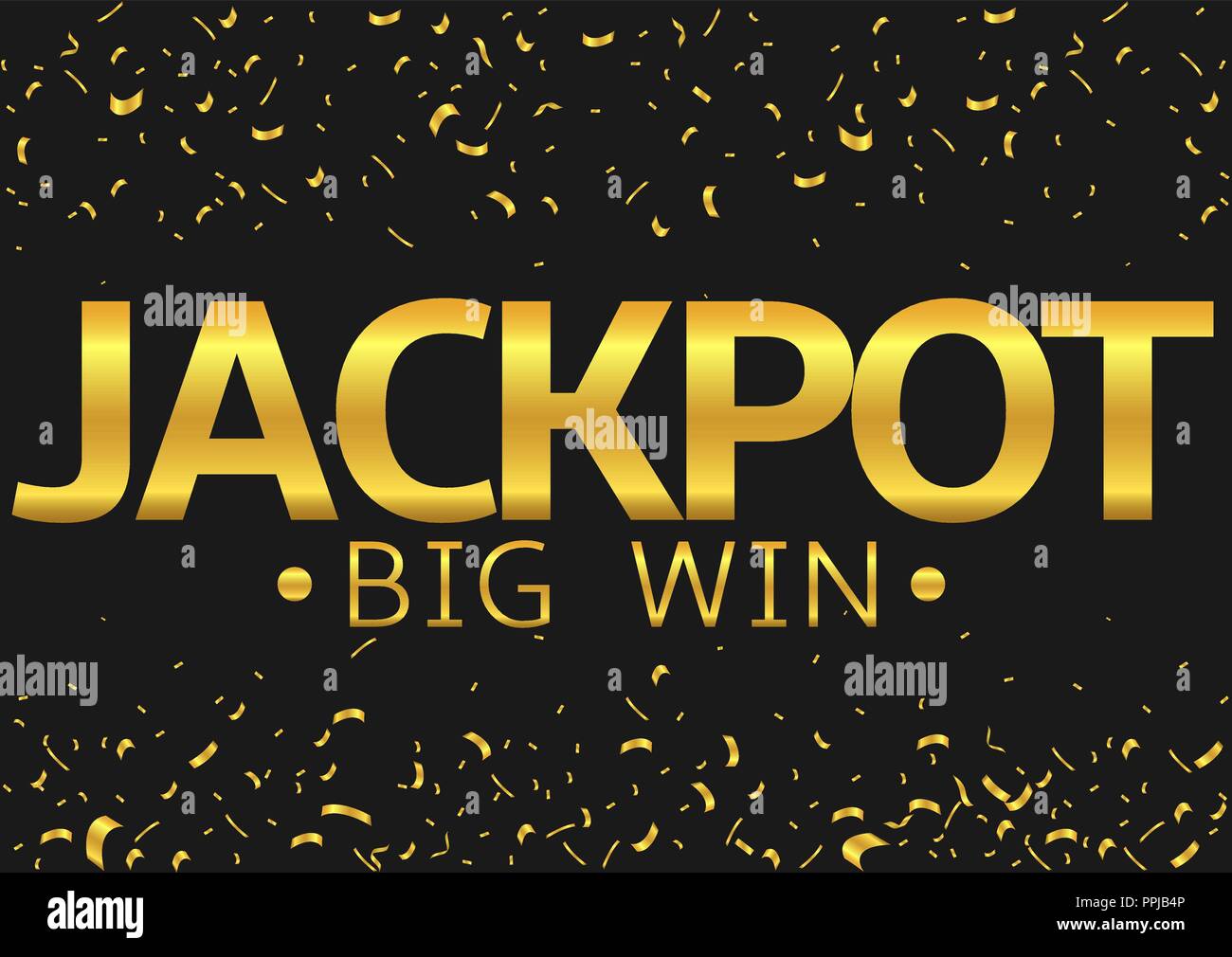 Jackpot Big Win. Golden confetti background, Gambling concept Stock ...