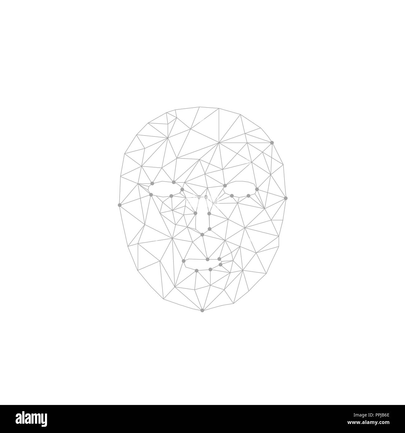 Human head network line Cut Out Stock Images & Pictures - Alamy