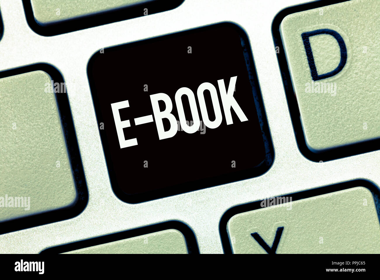 Word writing text E Book. Business concept for electronic version of ...