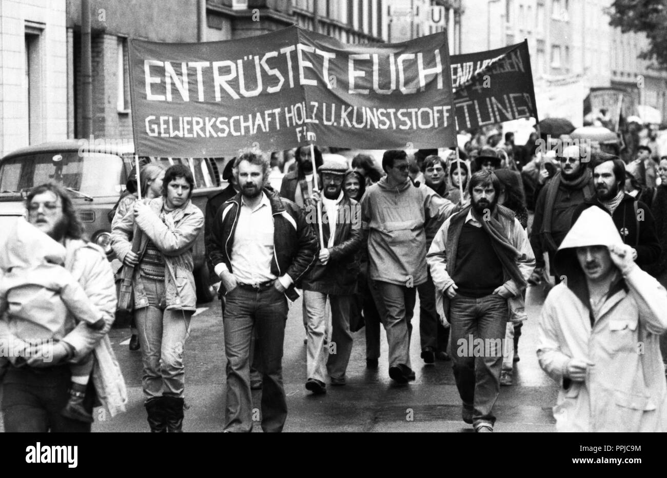 Peace demonstration in October 1981 in Frankfurt (Germany) organized by ...