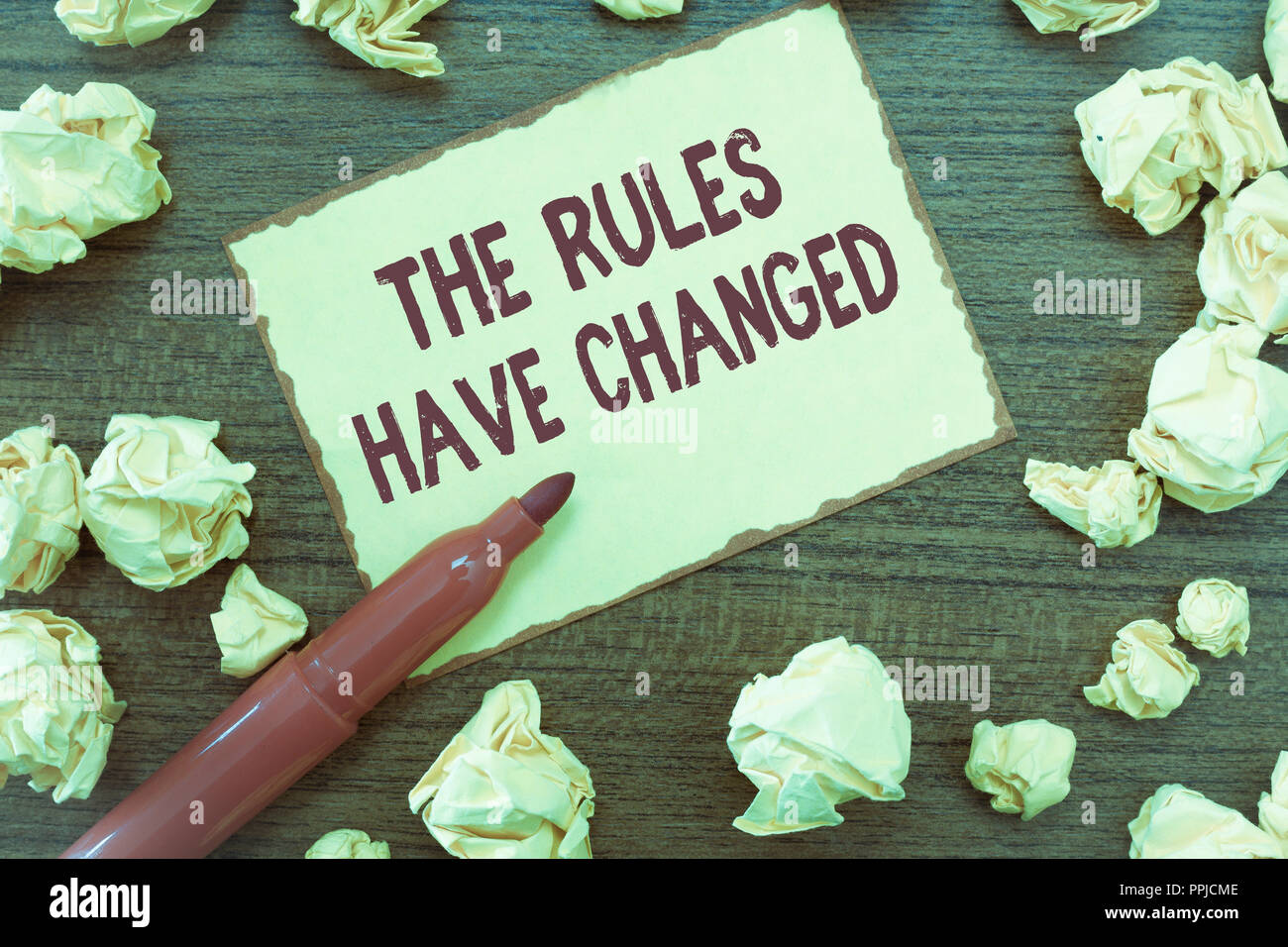 Handwriting text The Rules Have Changed. Concept meaning the agreement ...
