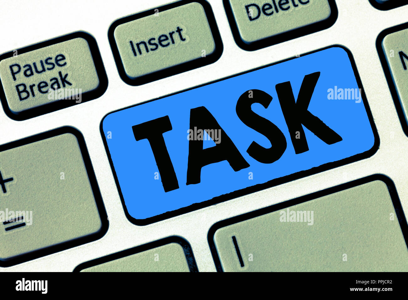 Writing note showing Task. Business photo showcasing A piece of work to ...