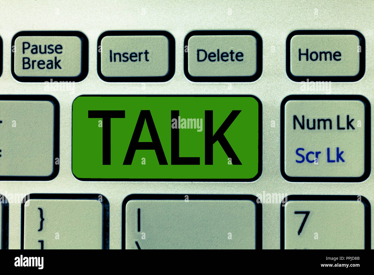 Text sign showing Talk. Conceptual photo Voice out Express ideas and ...
