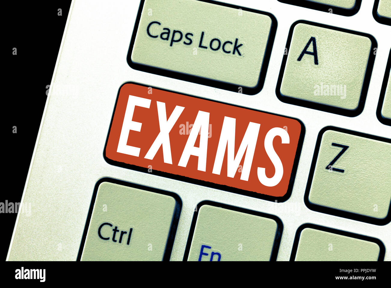 Handwriting text Exams. Concept meaning test of a specified kind to ...