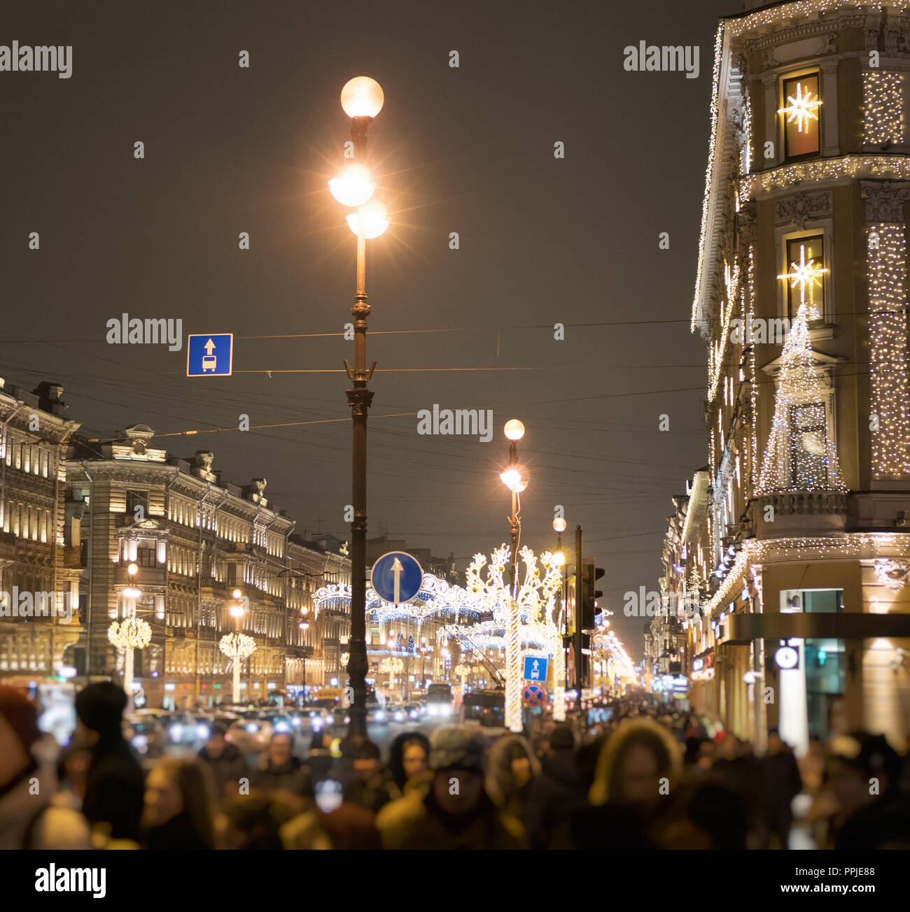 Nevsky prospekt at night hi-res stock photography and images - Alamy