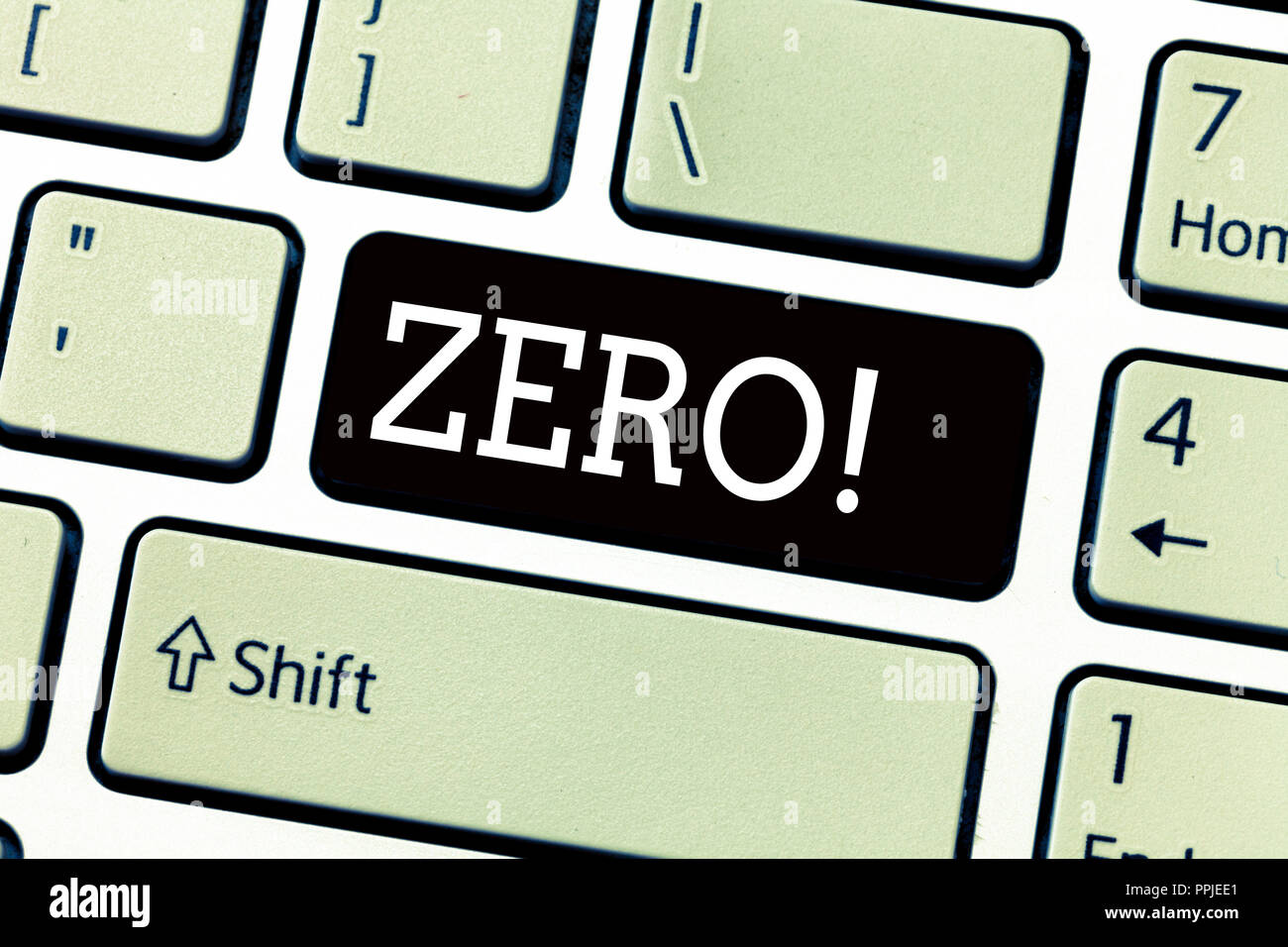 Text sign showing Zero. Conceptual photo no quantity or number nought ...