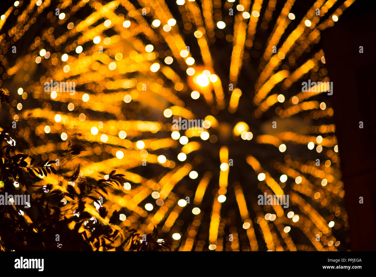 Salute in the night sky. Bright texture of festive fireworks. Abstract ...
