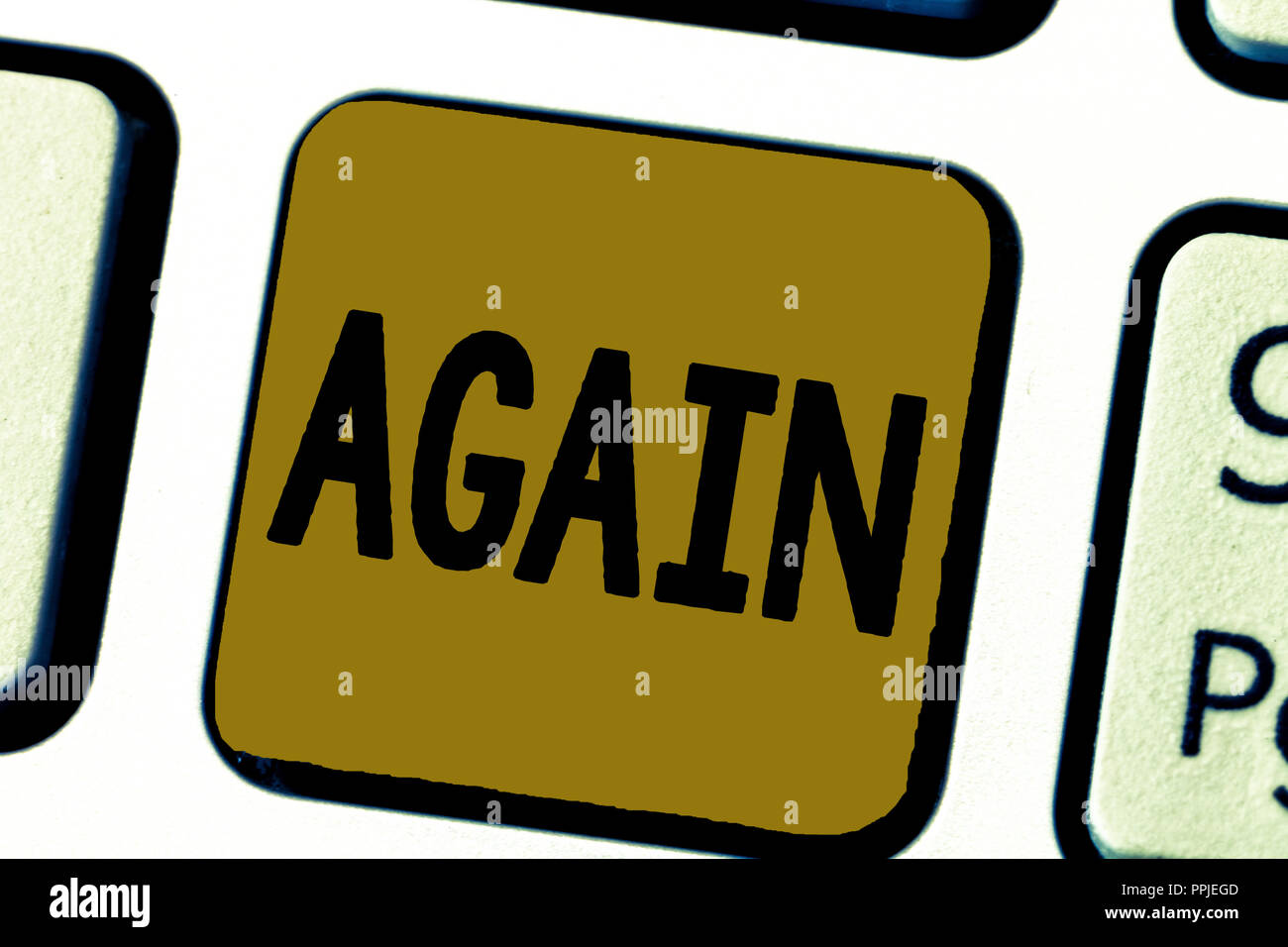 Word writing text Again. Business concept for Repeating something Once ...