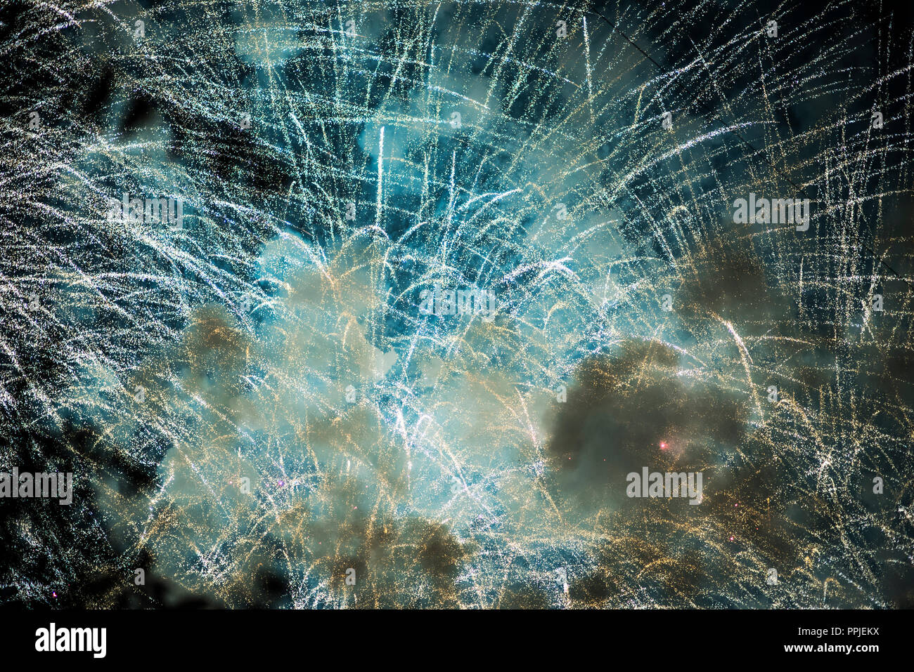 Sparkling explosion of fireworks, Christmas celebration neon Stock ...