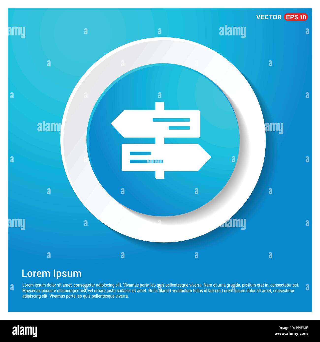 Road Sign Icon Abstract Blue Web Sticker Button - Free vector icon ...