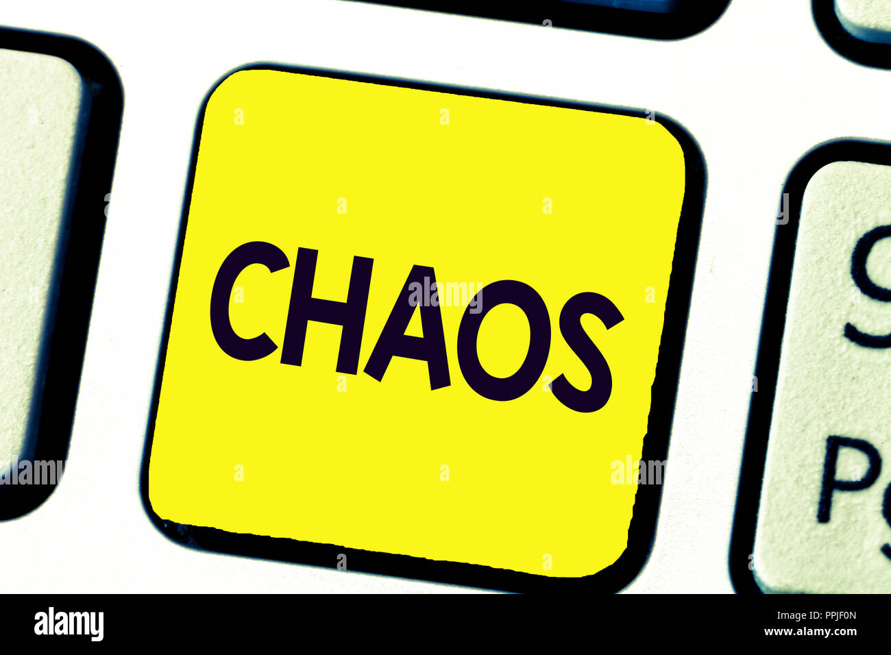 Handwriting text writing Chaos. Concept meaning complete disorder and ...