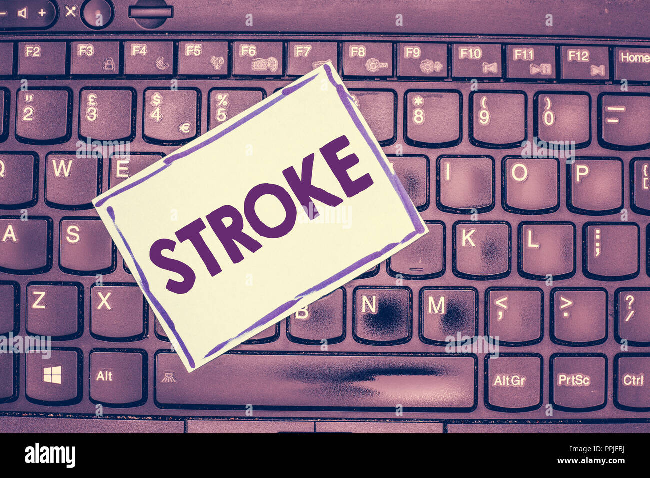 Text sign showing Stroke. Conceptual photo act of hitting or striking ...