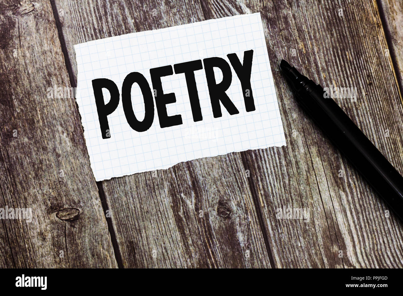 Text sign showing Poetry. Conceptual photo literary work in which ...