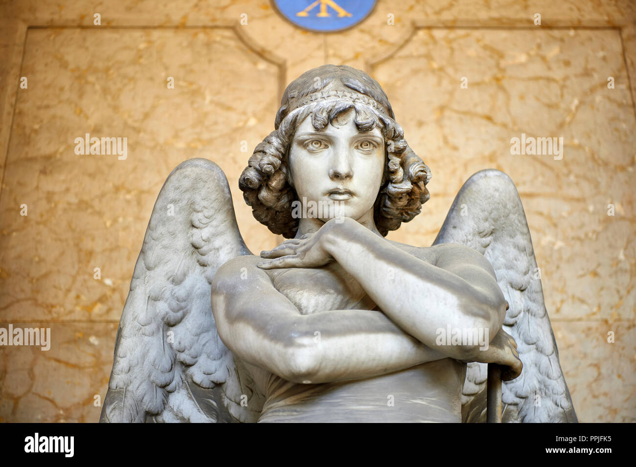 Picture and image of the stone sculpture of an enigmatic angels face in ...