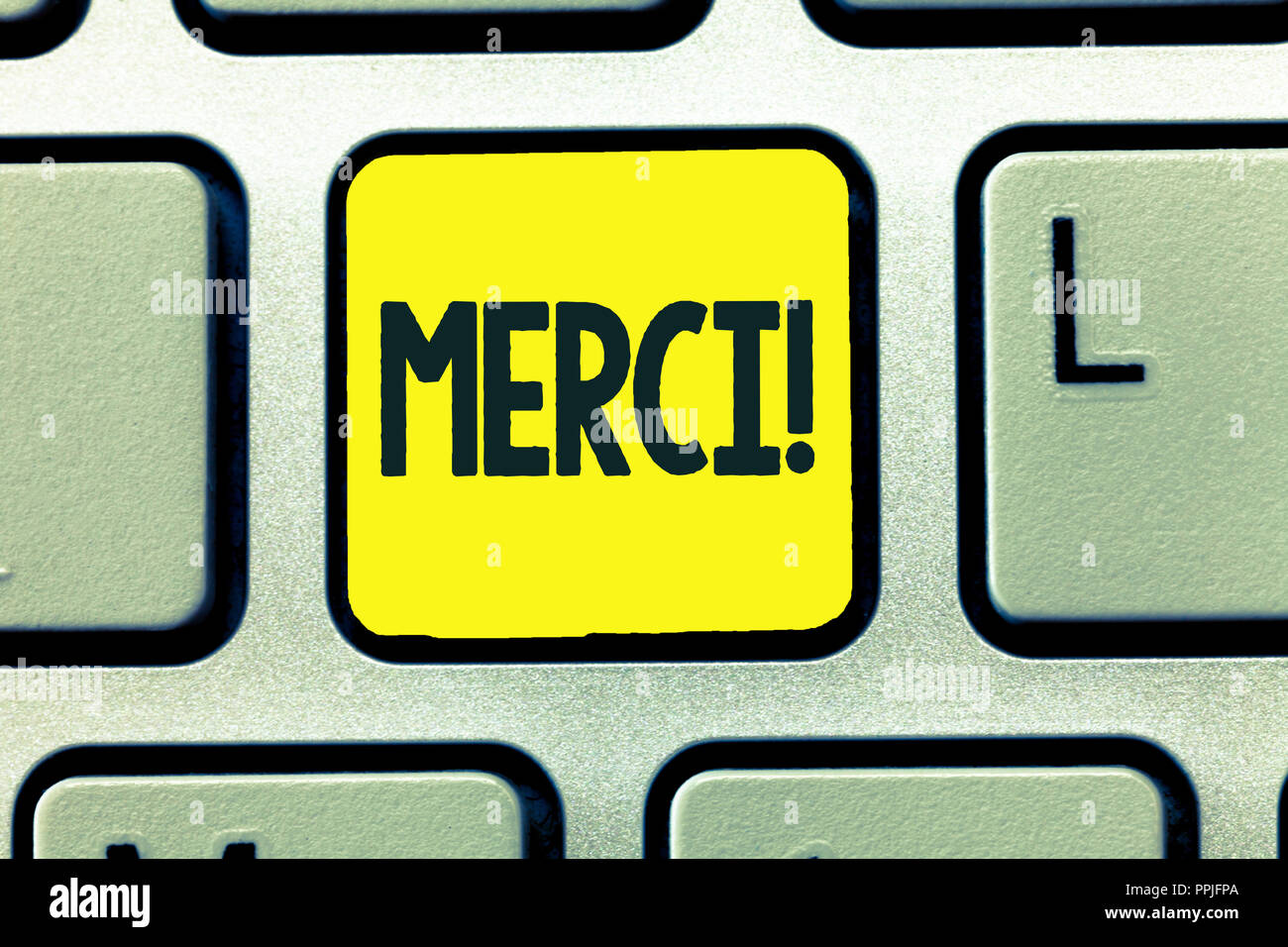 Conceptual hand writing showing Merci. Business photo text defined as ...