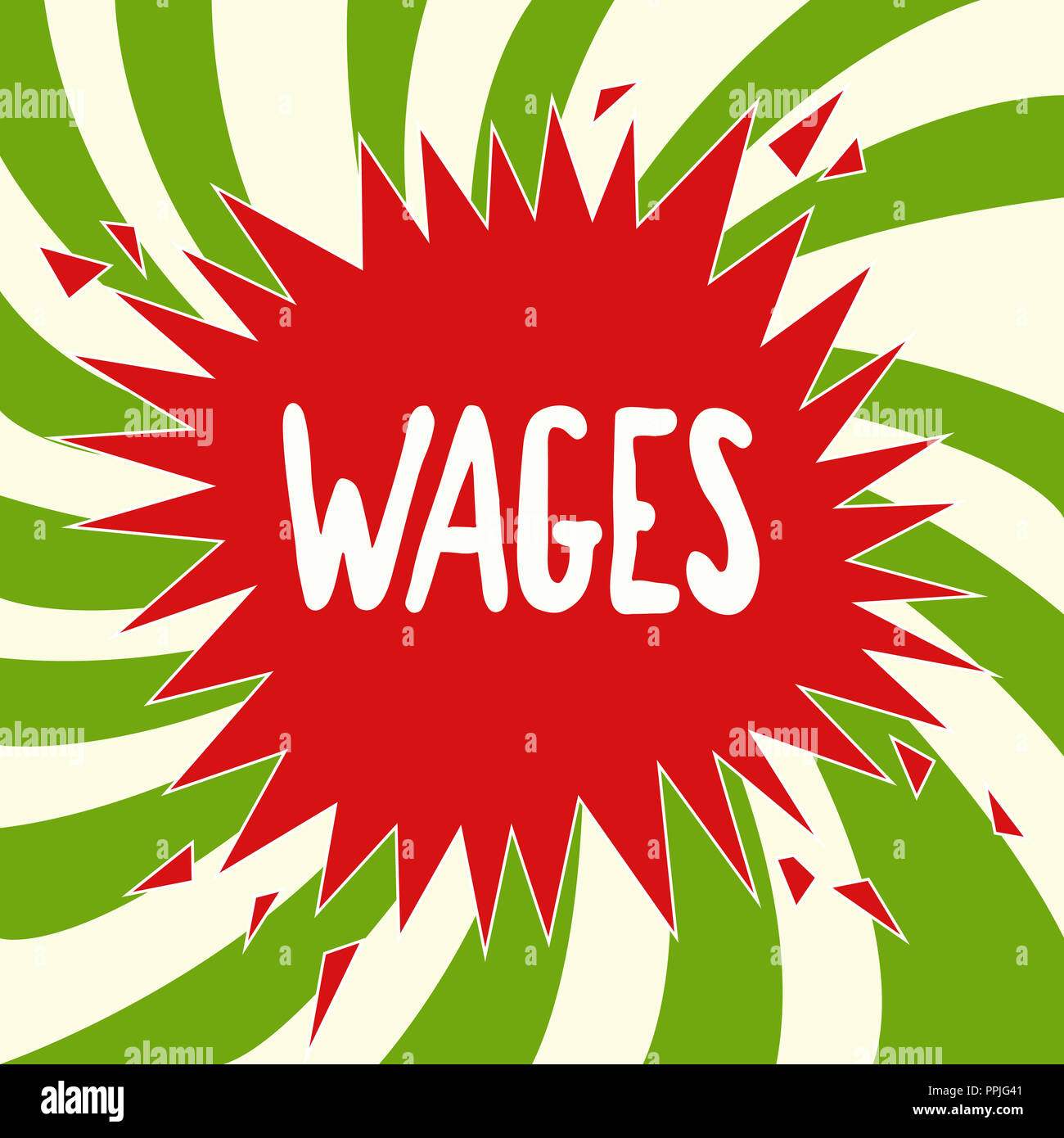 Handwriting text writing Wages. Concept meaning fixed regular payment ...