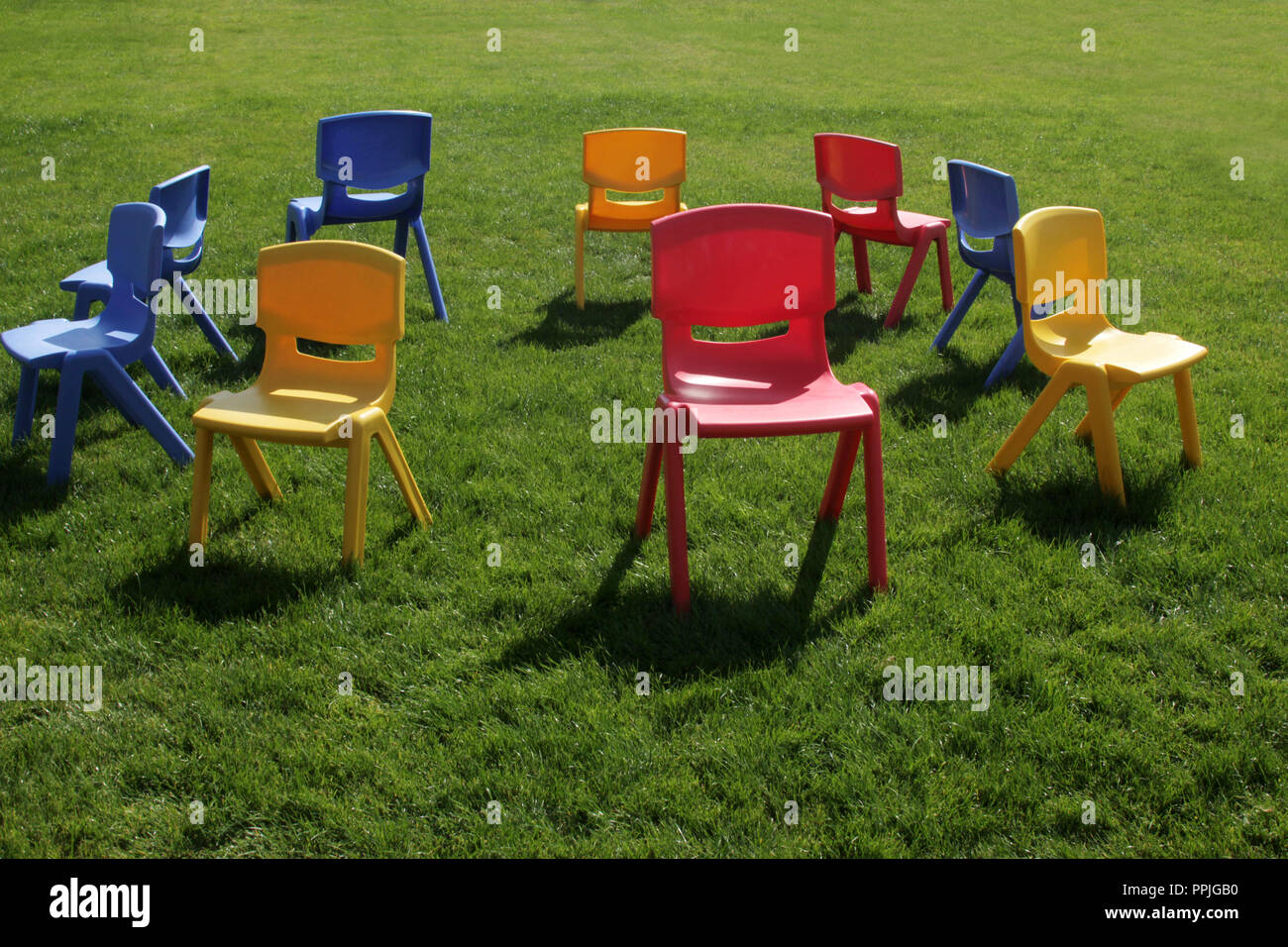 School assembly chairs hi-res stock photography and images - Alamy