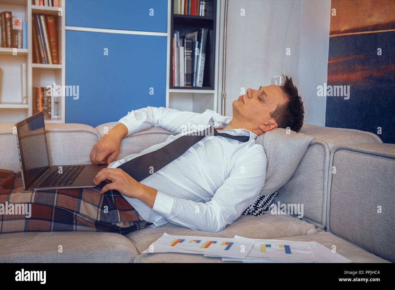 Sofa man sleep hi-res stock photography and images - Alamy